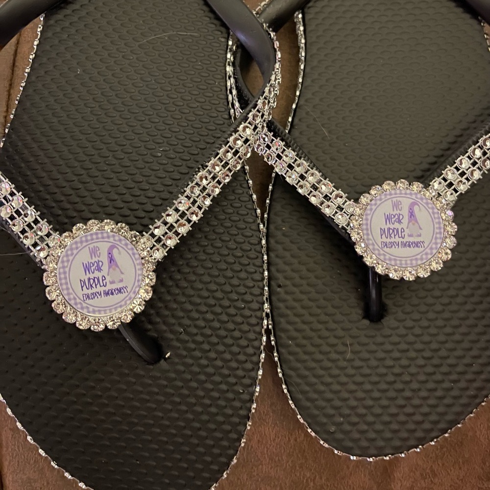 Epilepsy Awareness Flip Flops - Gem